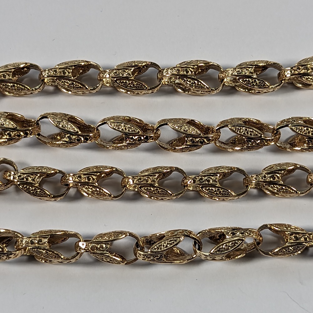 Pre-owned 9ct Gold Tulip Chain 24" - Own4Less